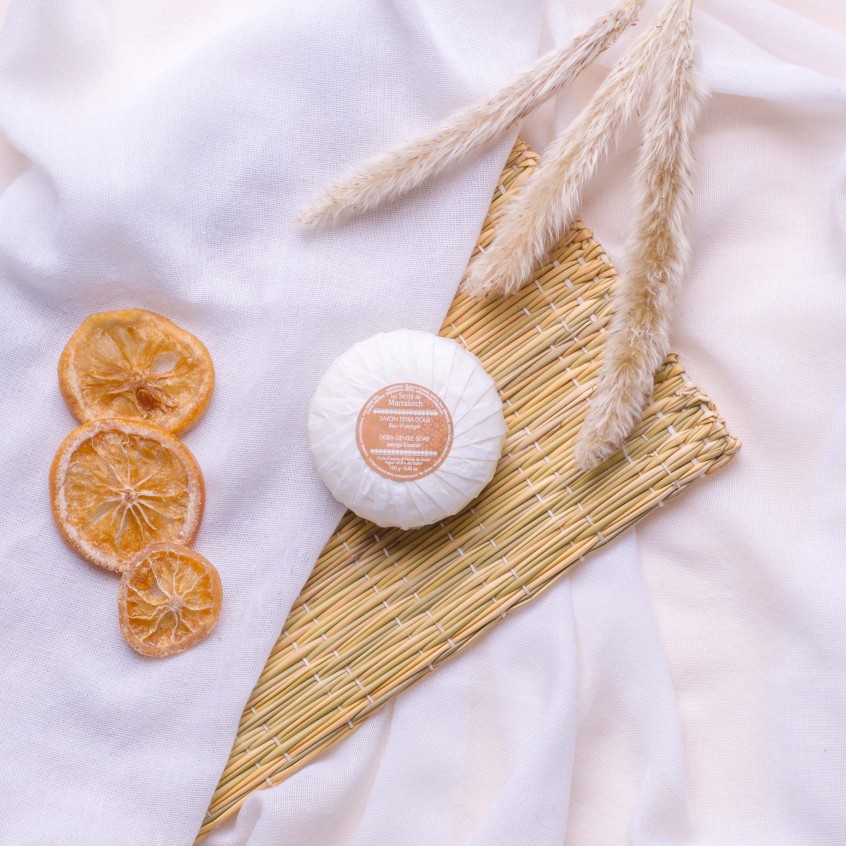 Savon dur fleur d'oranger avec huile d’argan et beurre de karité