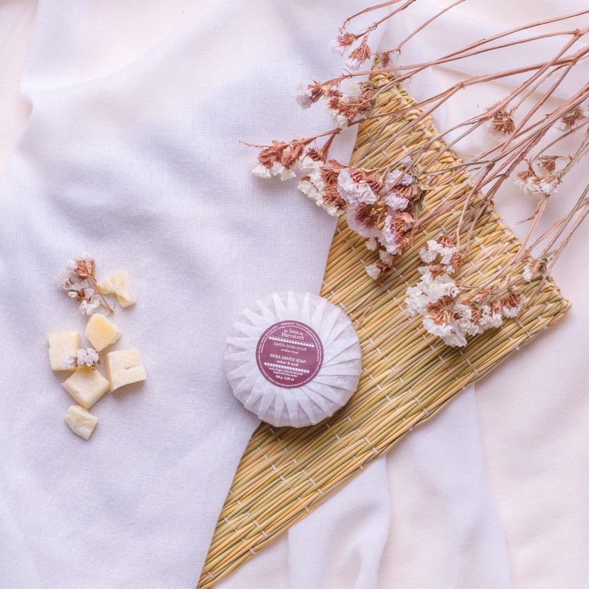 Savon dur huile d’argan, beurre de karité, ambre musc